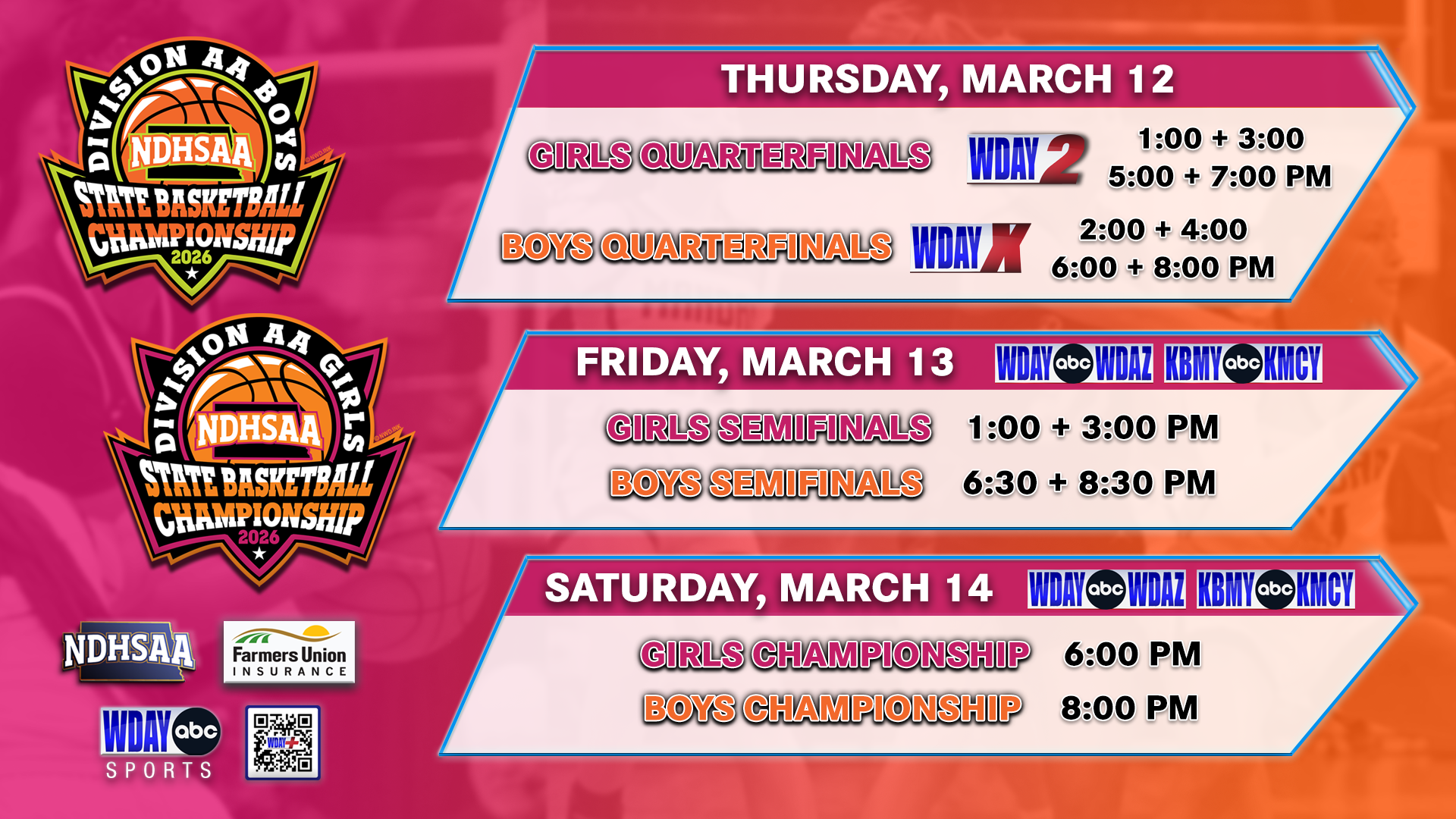Watch the 2026 NDHSAA Division AA Boys and Girls State Basketball ...