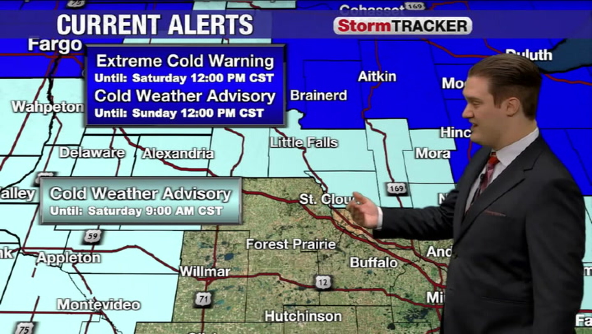 Another frigid morning to start the weekend for central Minnesota ...