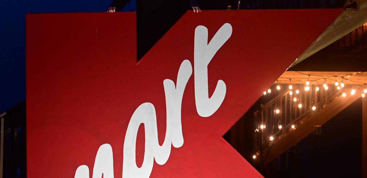 Homeowner cleans up giant Kmart sign, puts it on display for the holidays