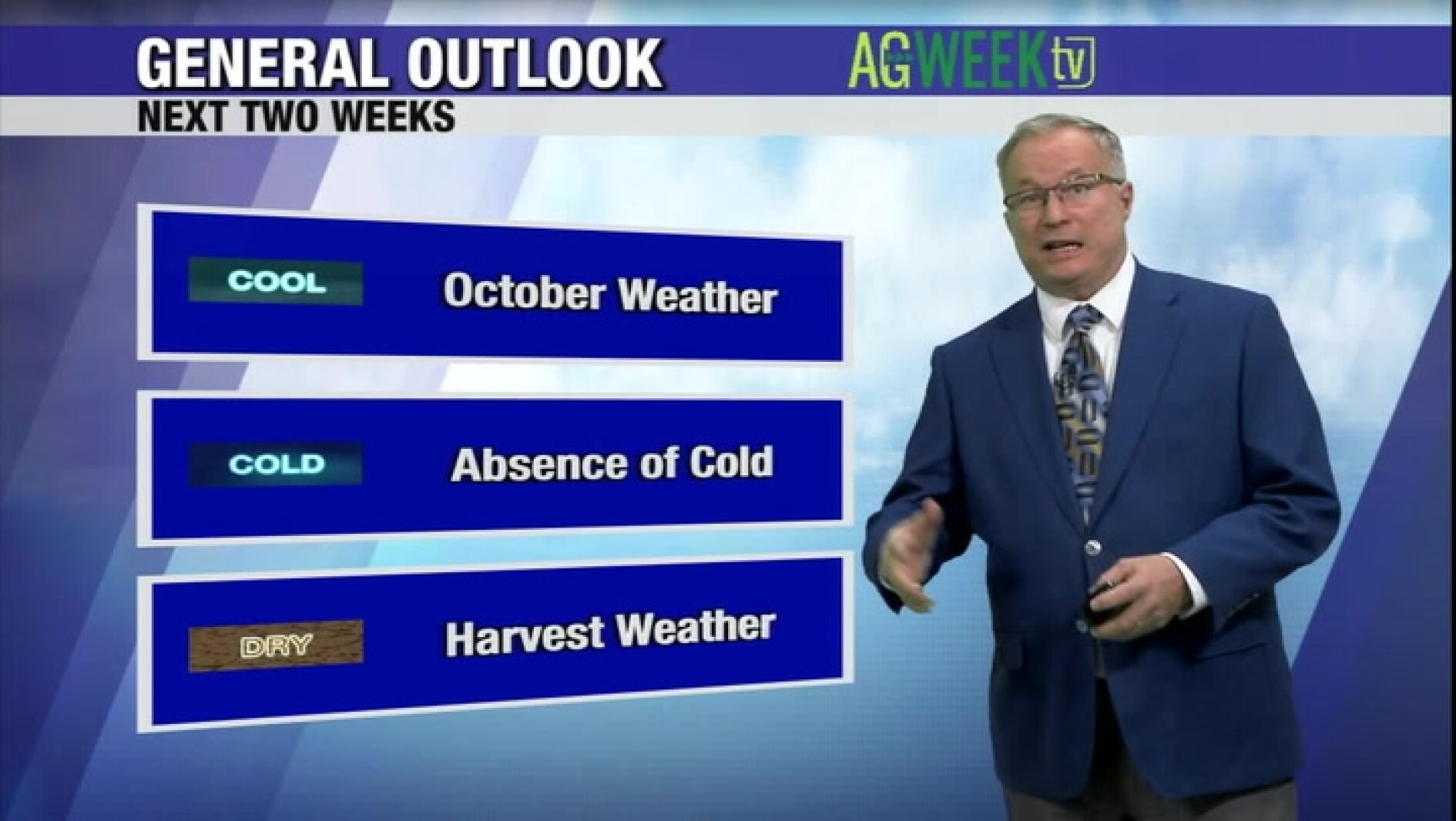 Second half of October looks seasonally cool, not cold, and dry ...