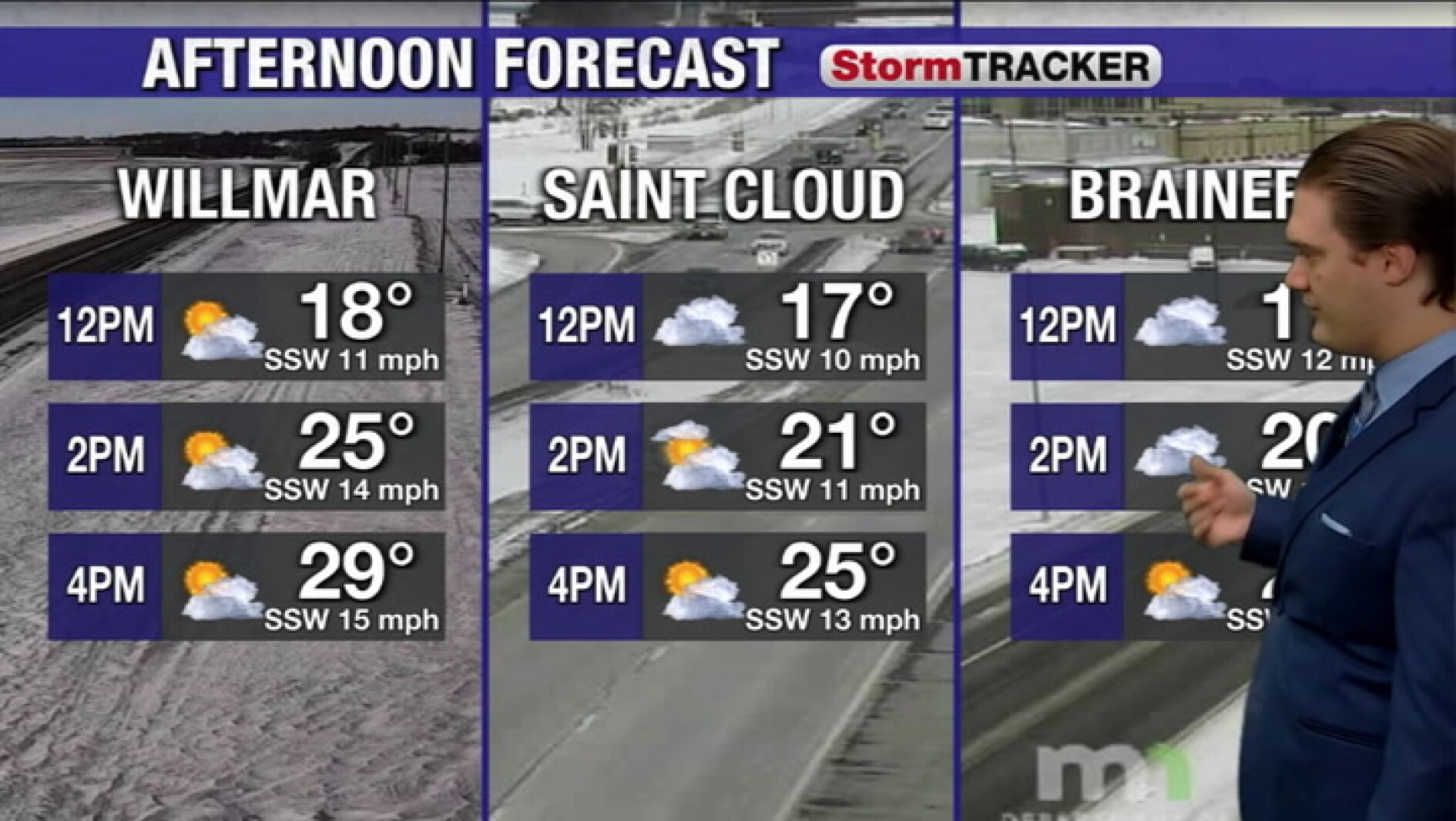 Clouds slowly slide out this afternoon, with warmer weather tomorrow ...