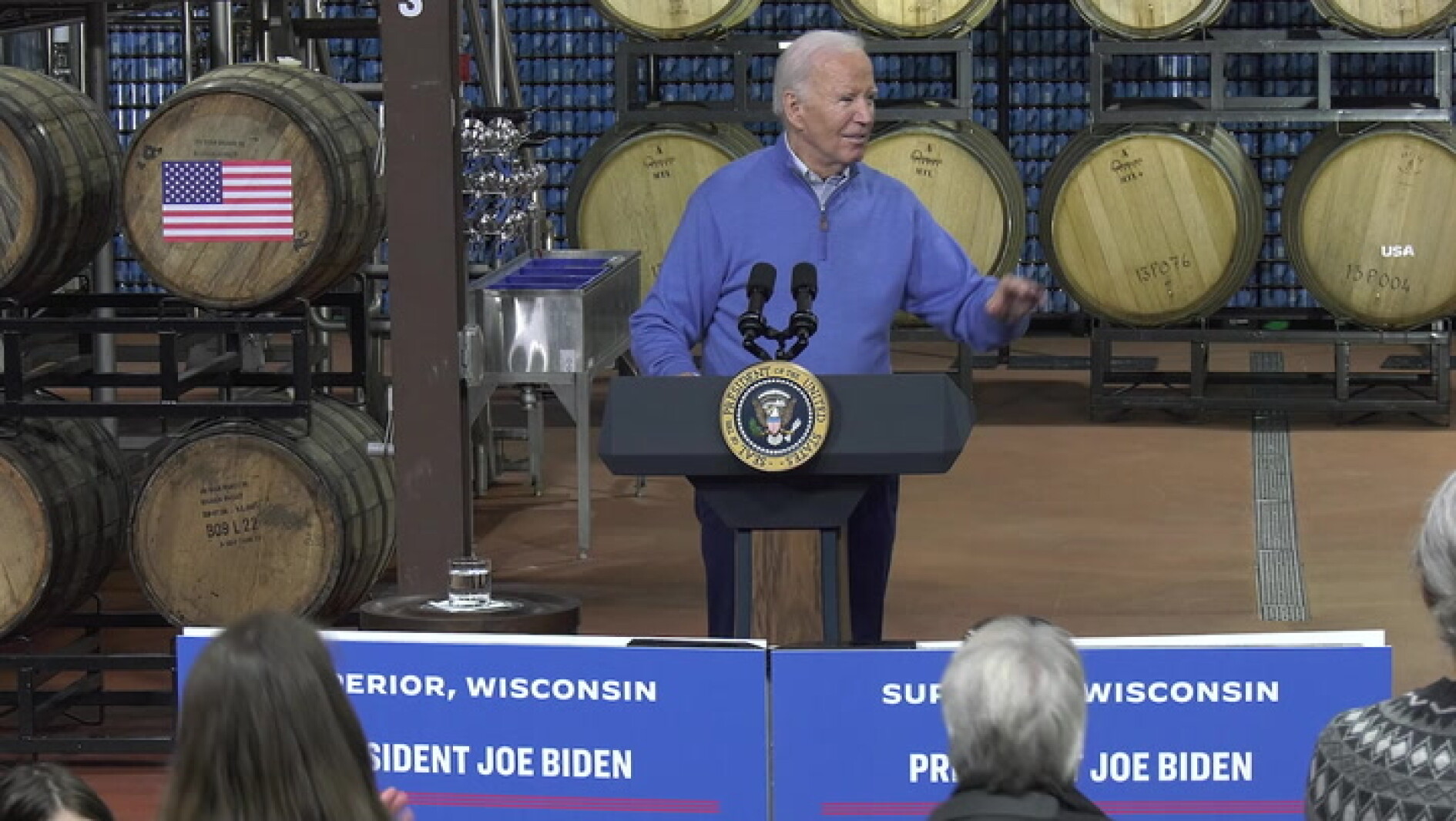 President Biden's full speech at Earth Rider Brewery in Superior ...