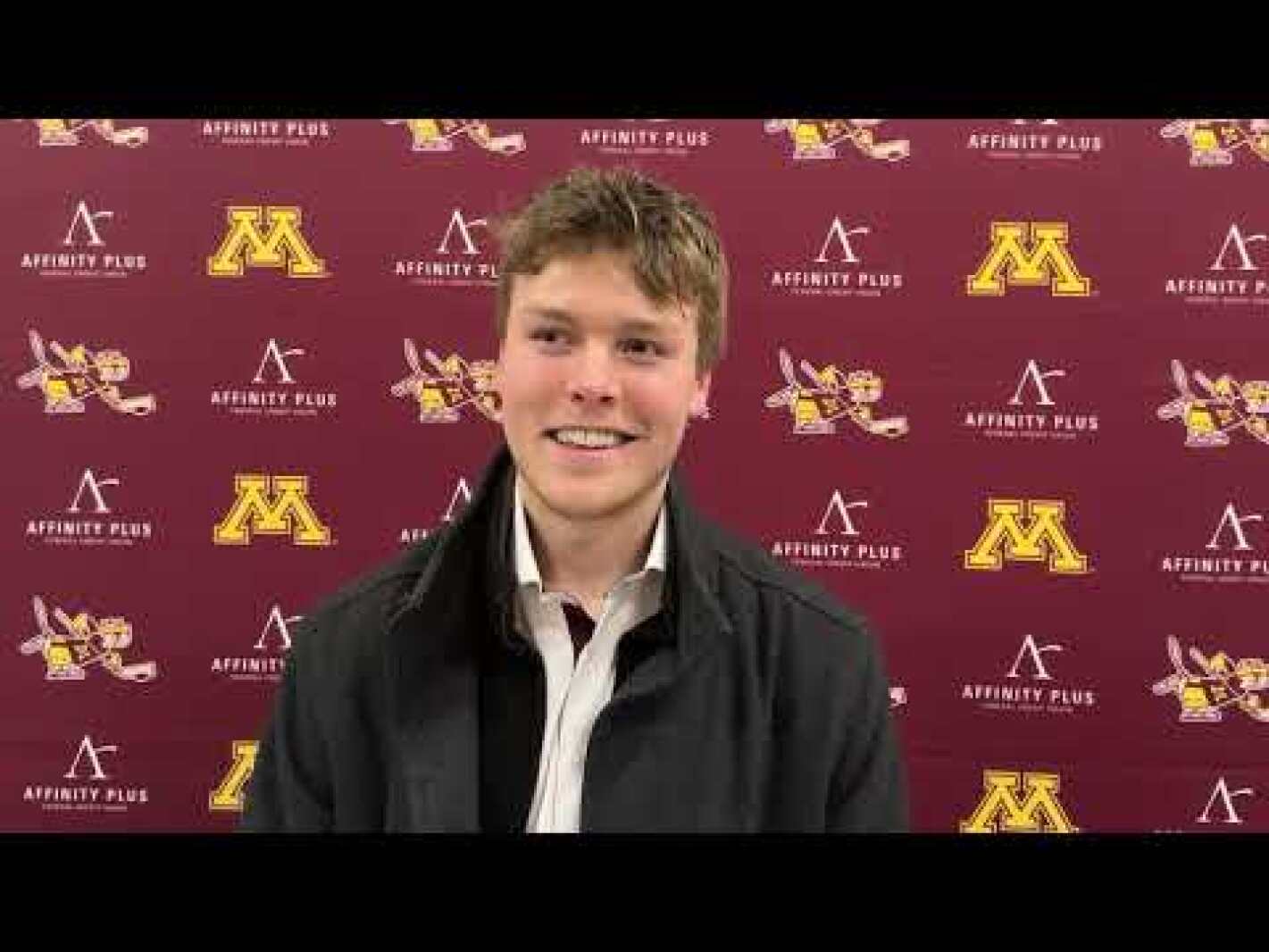 Gophers coach Bob Motzko, forward Mason Nevers & forward Aaron Huglen ...