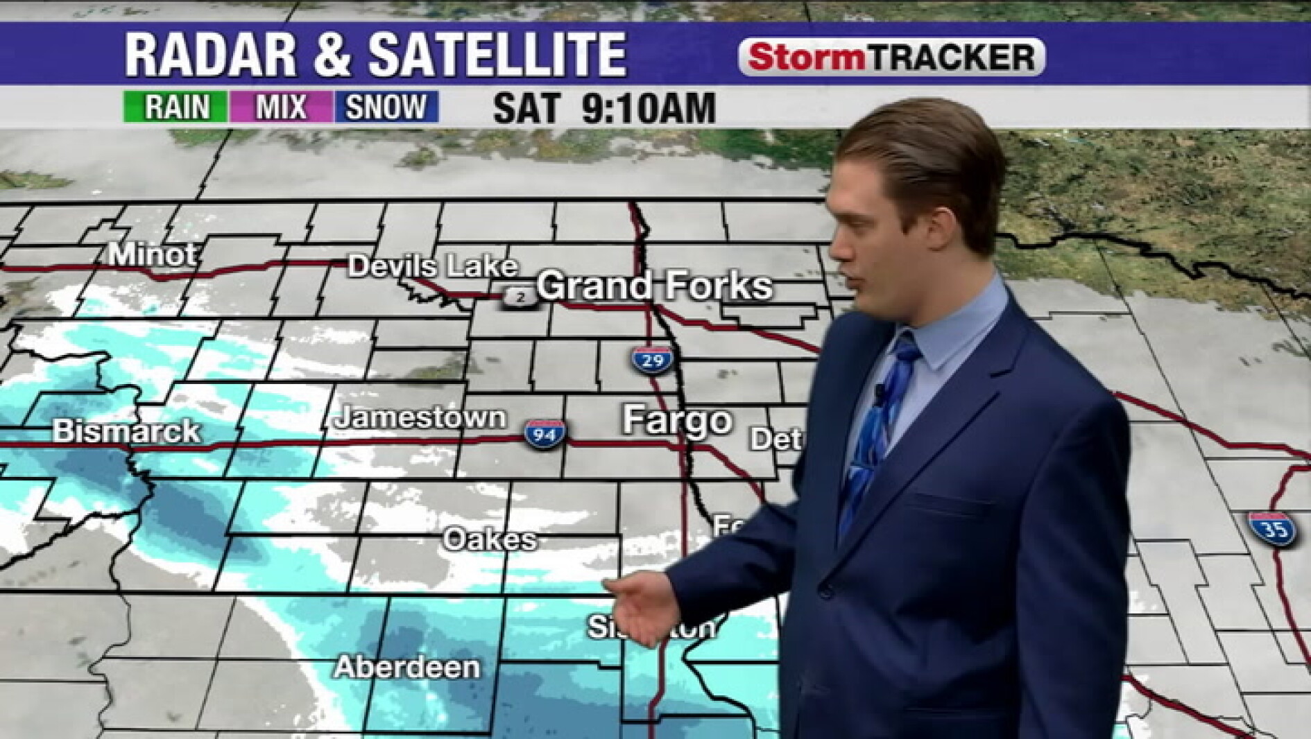 Snow staying along the South Dakota border, but remaining cold today ...