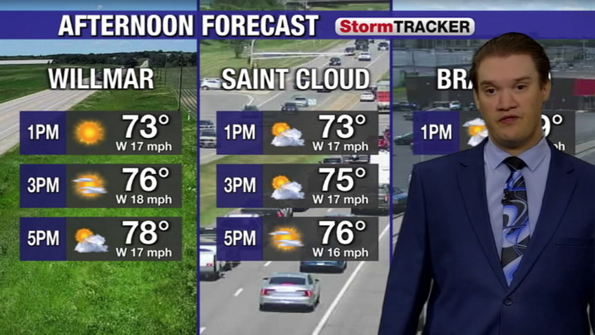 A mix of sunshine and clouds with a west breeze for a pleasant summer ...