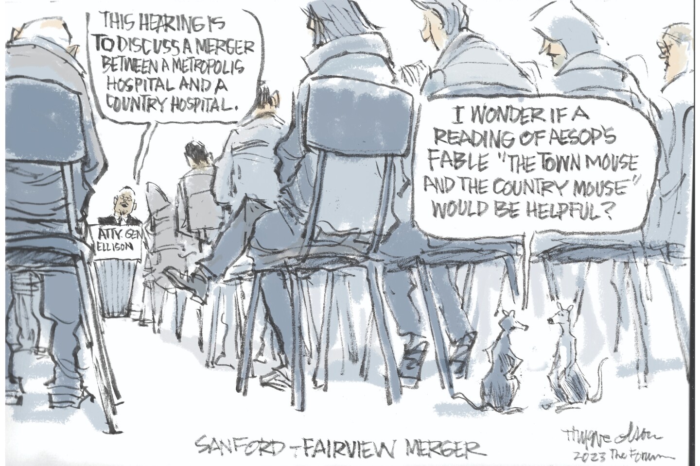 Trygve Olson Cartoon Merger Issues Inforum Fargo Moorhead And
