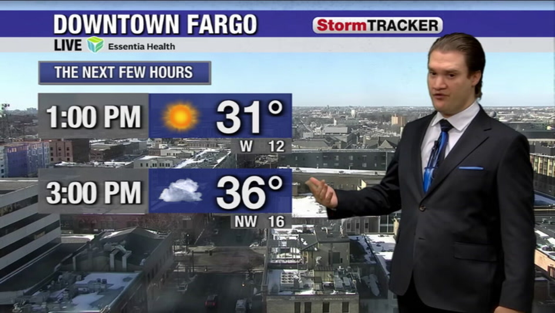 Sunny skies this afternoon, with snow and wind on the way tonight ...