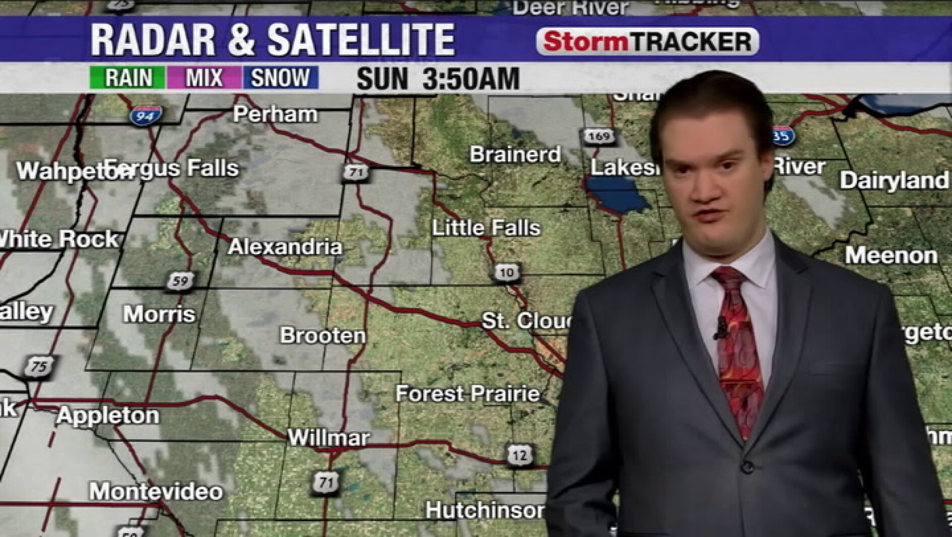 Timing out a round of light wintry mix across central Minnesota today ...